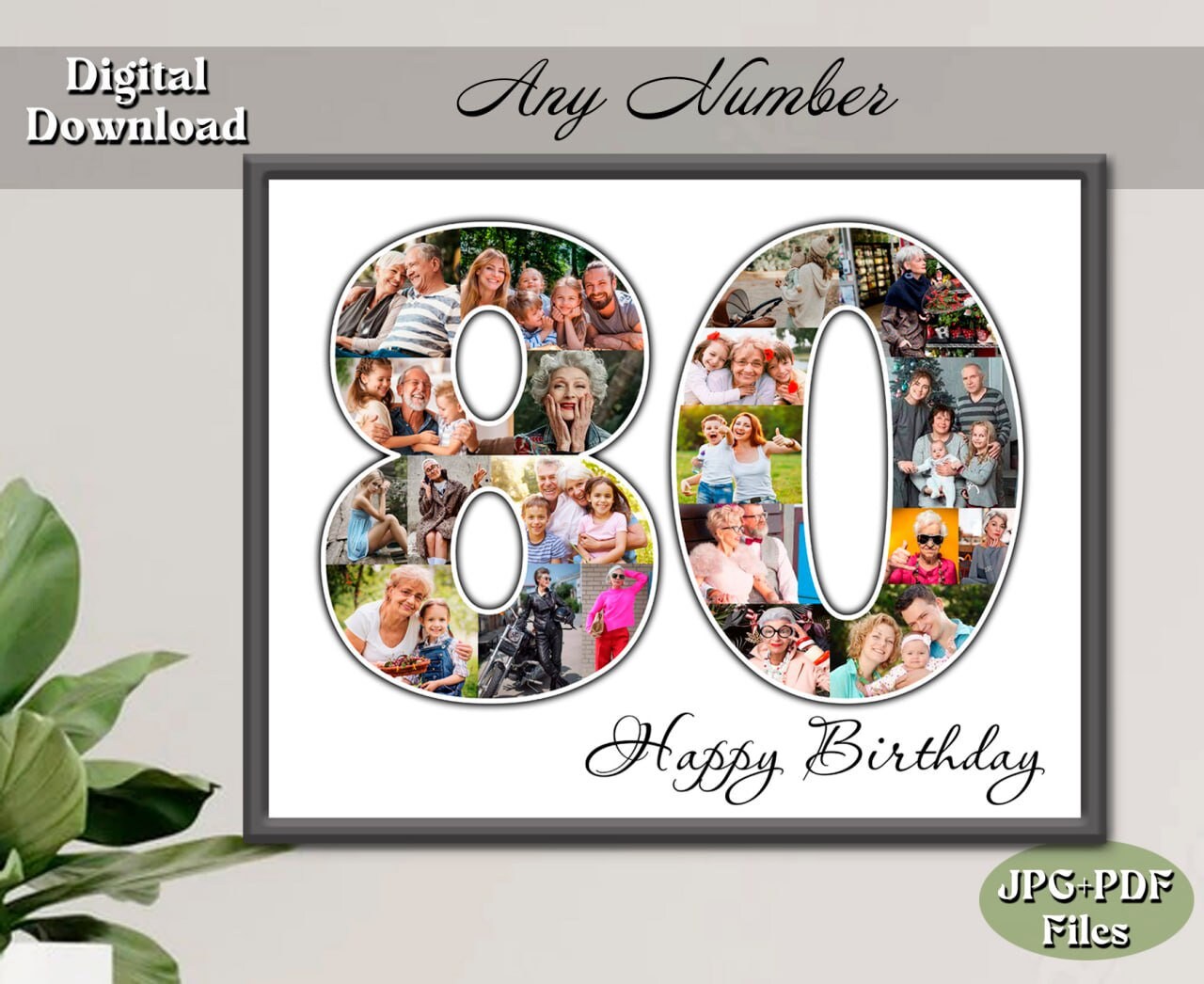 80 Birthday Photo Collage, Gift Birthday Collage, Grandmama Gift ...