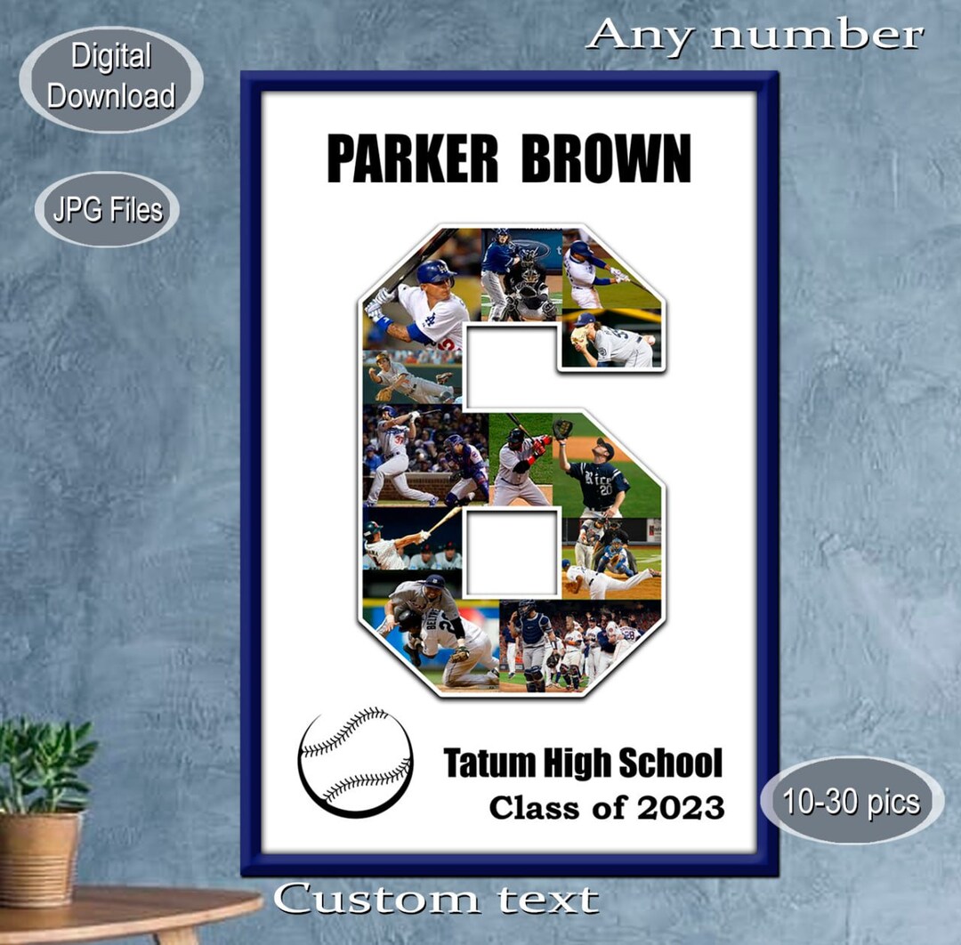 Sport Number Photo Collage, Baseball Number Collage, Senior Night ...
