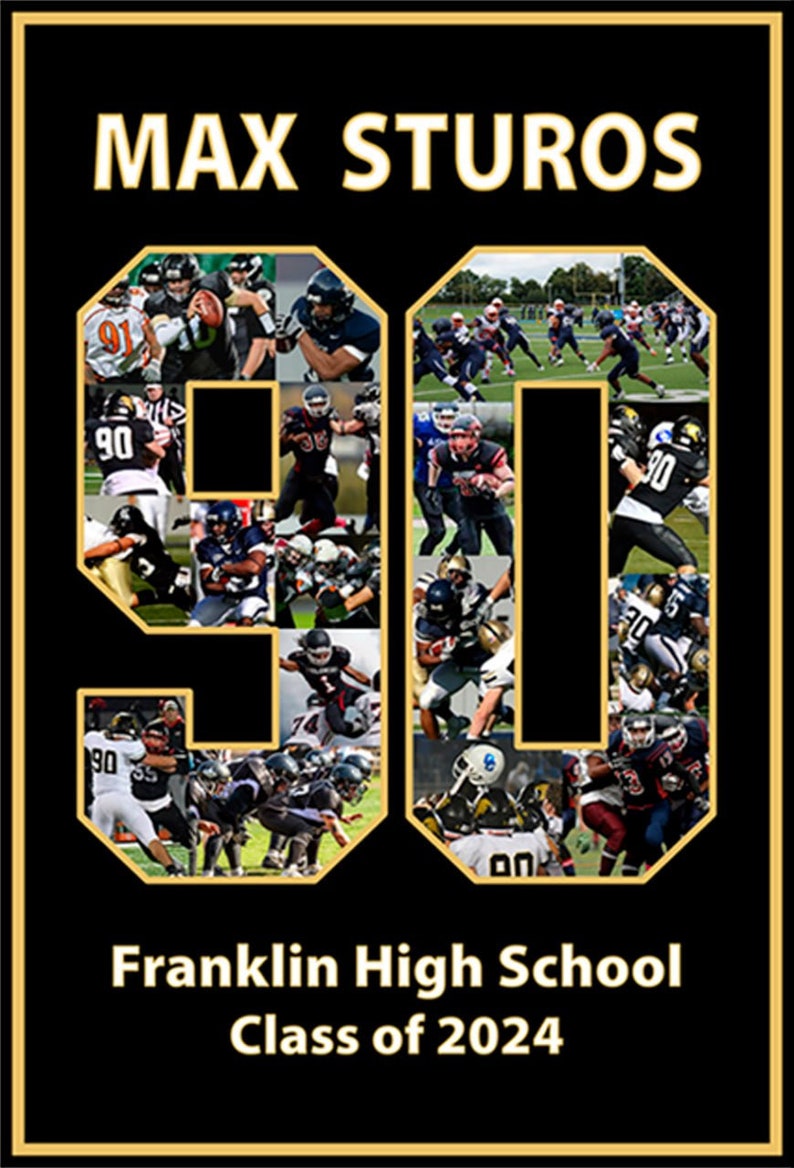 Number Sport Collage Senior Gift Photo Collage Sport Number Photo ...