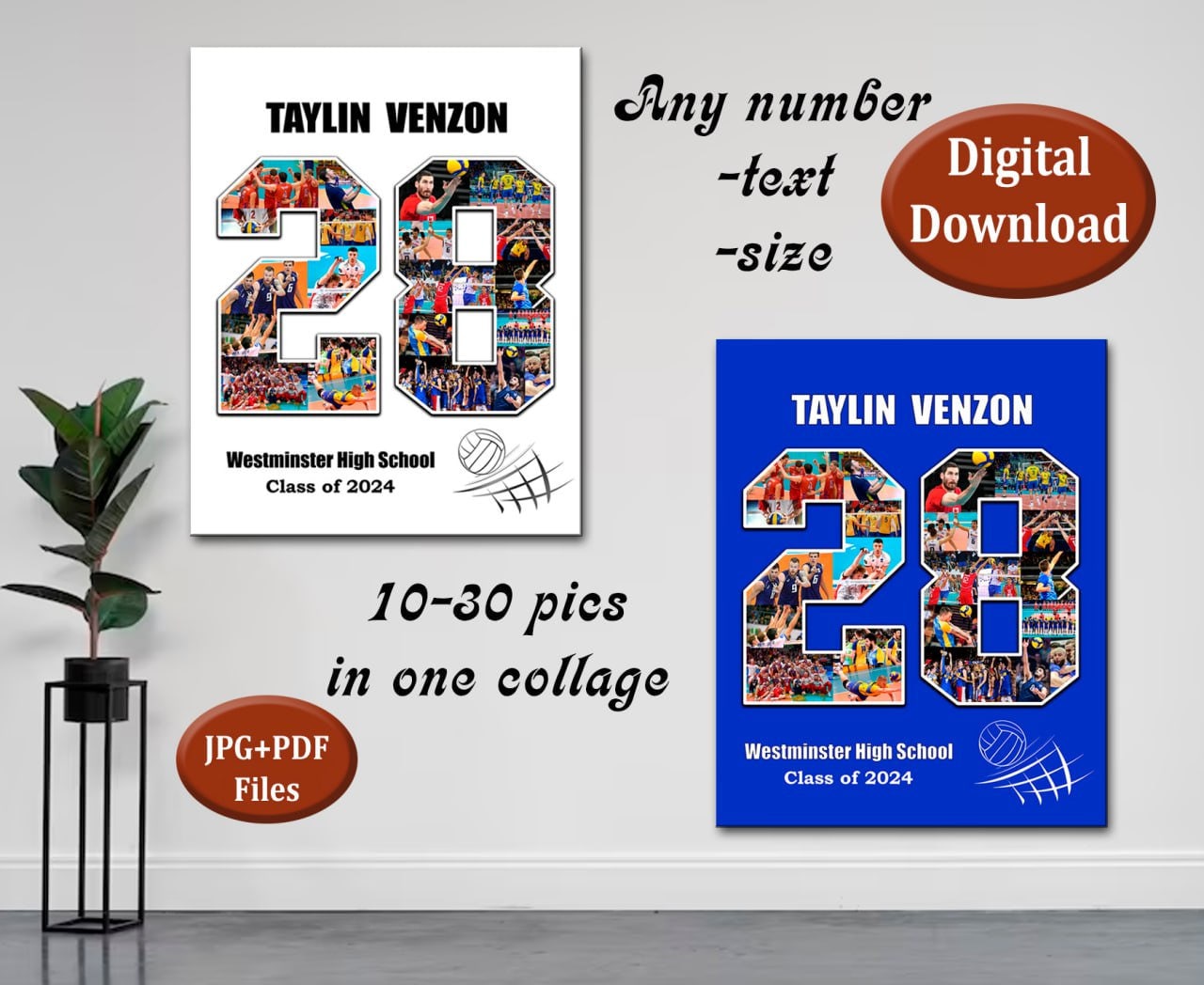 Any Number Collage Sport Photo Collage Senior Night Basketball Gift ...