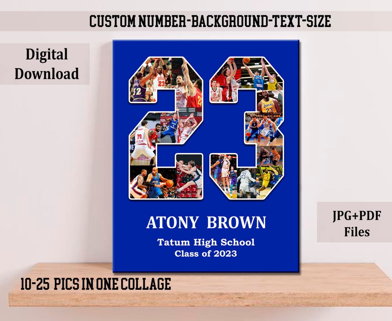 Any Numberplayer Collage, Senior Night Basketball Gift Collage ...