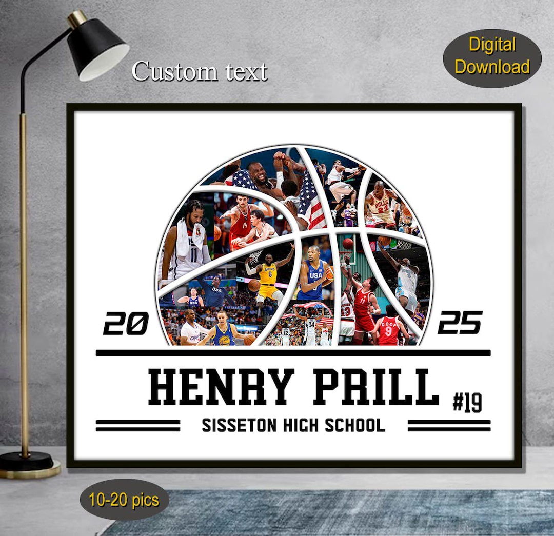 Basketball Photo Collage Senior Basketball Poster Senior Night ...