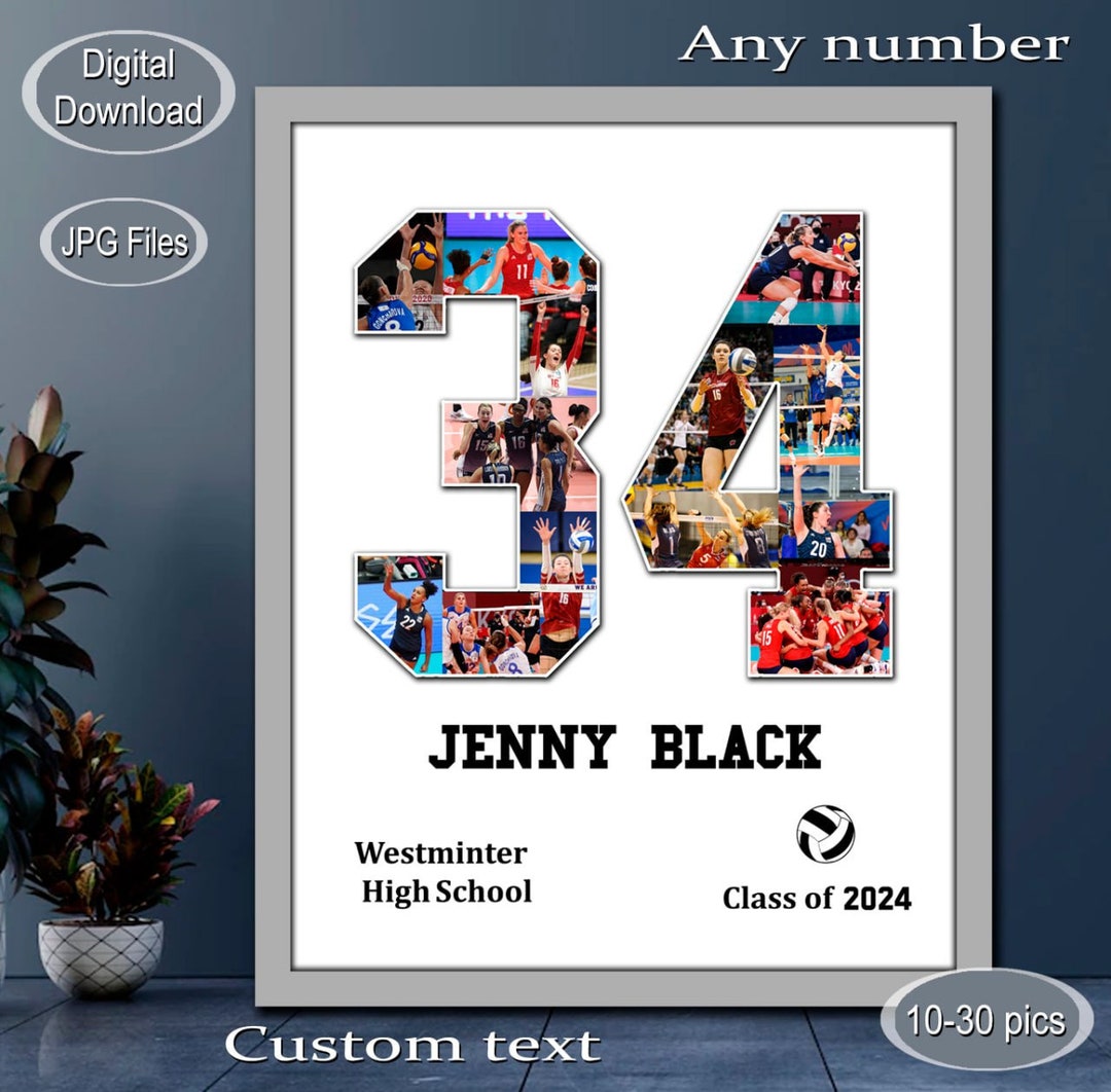 Sport Number Photo Collage, Baseball Photo Collage, Basketball Poster ...