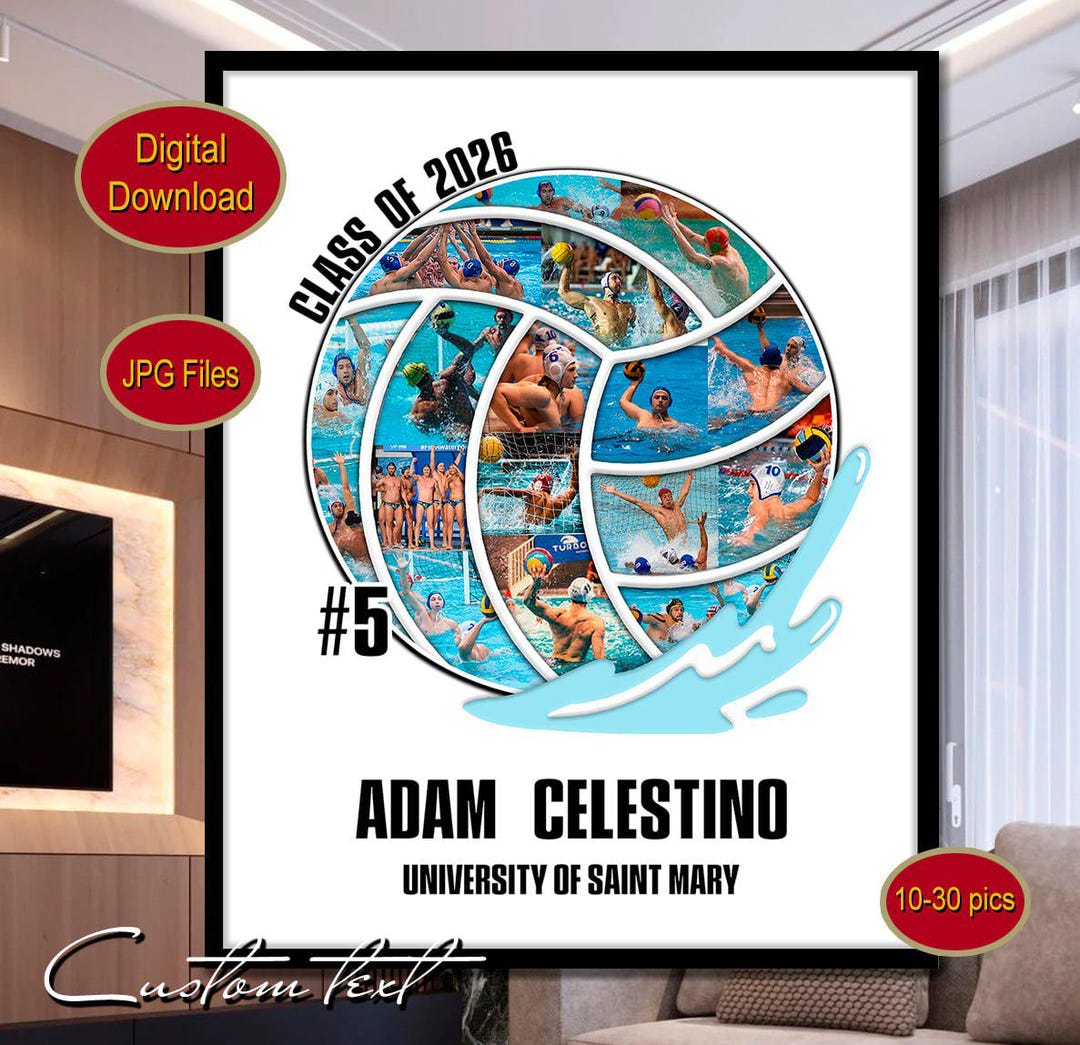 Water Polo Collage Senior Night Water Polo Poster Sport Collage Custom ...