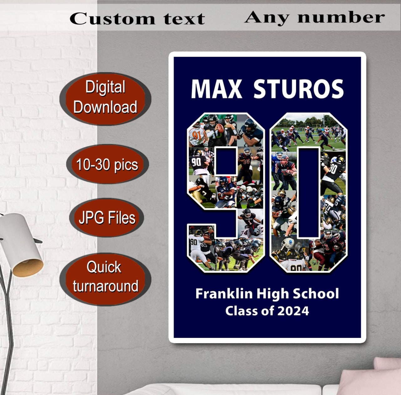 Number Sport Collage Senior Gift Photo Collage Sport Number Photo ...