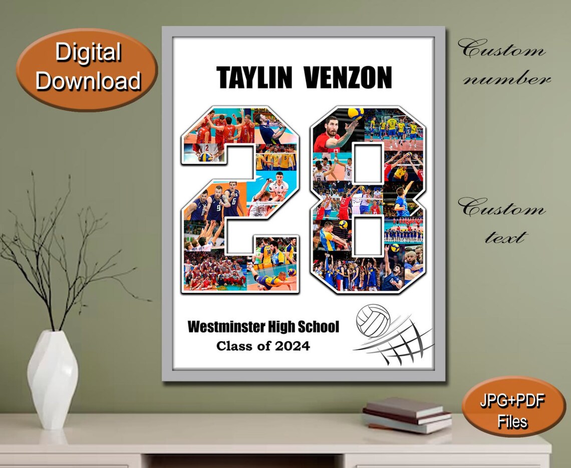 Any Number Collage Sport Photo Collage Senior Night Basketball Gift ...