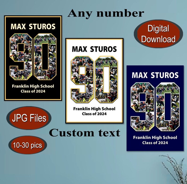 Number Sport Collage Senior Gift Photo Collage Sport Number Photo ...