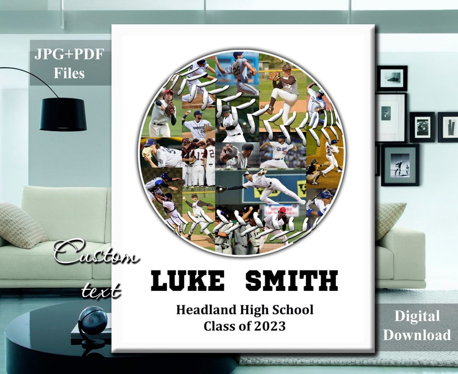 Baseball Photo Collage, Senior Baseball Night Gift, Baseball Picture ...