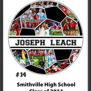 Soccer Ball Photo Collage Senior Soccer Poster Soccer Coach Gift Senior ...
