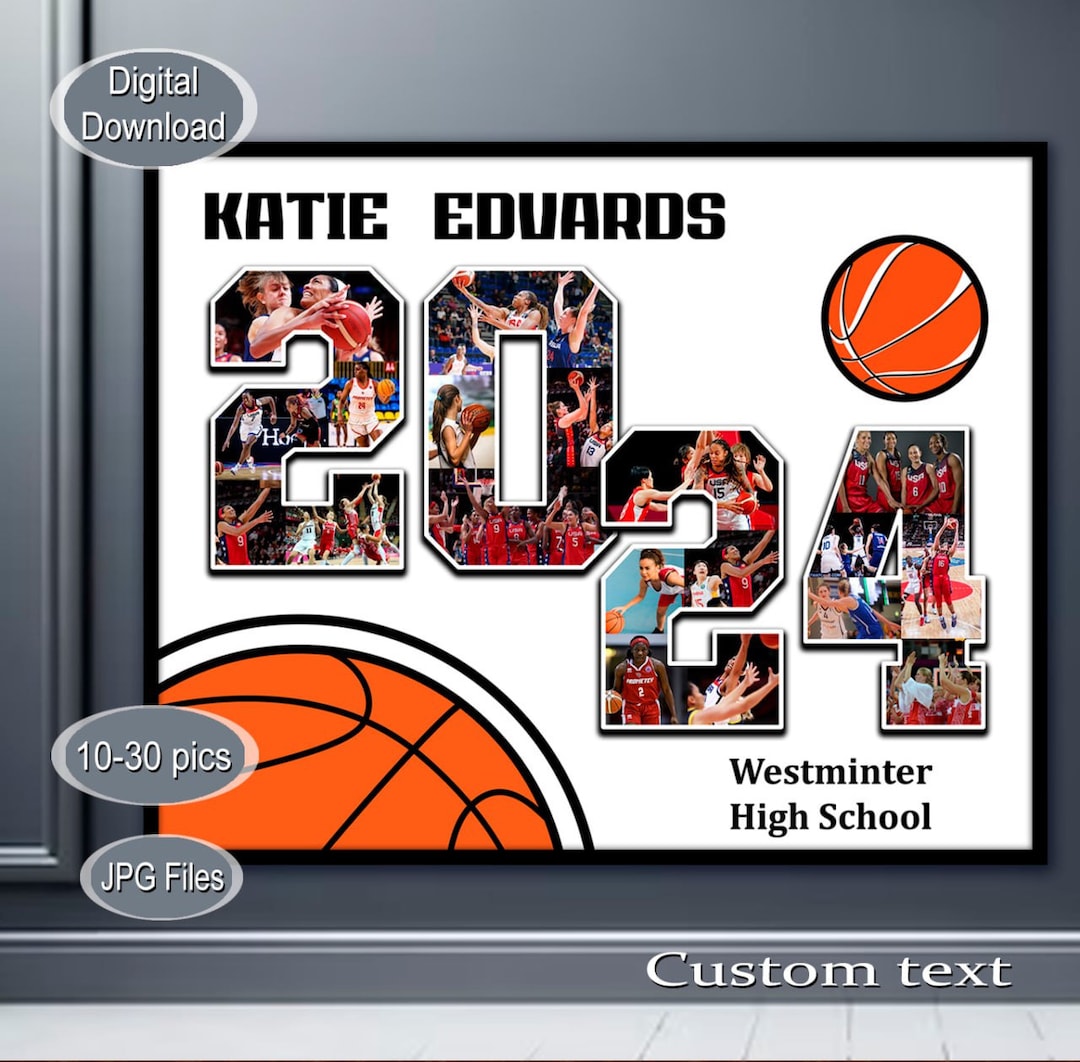 2024 Basketball Senior Night Collage Senior Basketball Gift Sport Photo ...