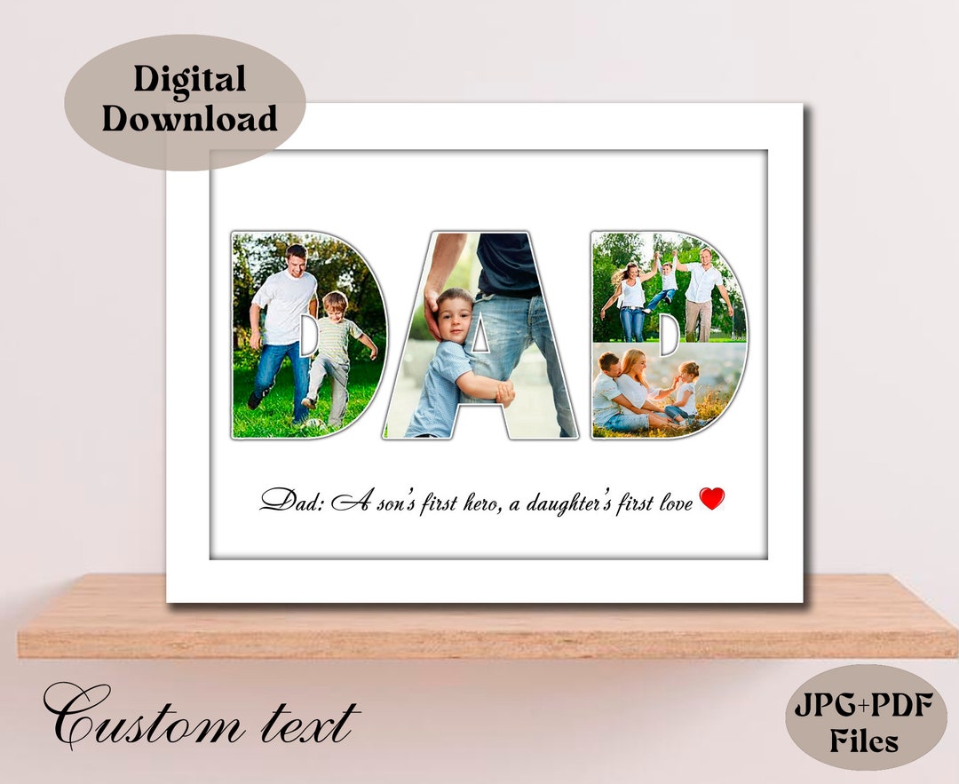 Dad Photo Collage Gift Papa Photo Collage Fathers Day Gift Custom Photo ...