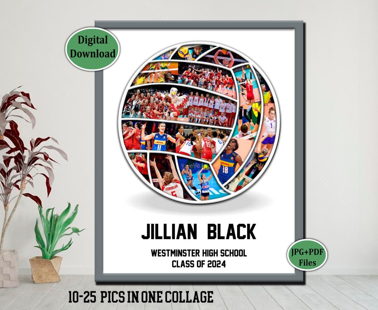 Volleyball Senior Gift Volleyball Photo Collage Sport Senior Night Gift ...