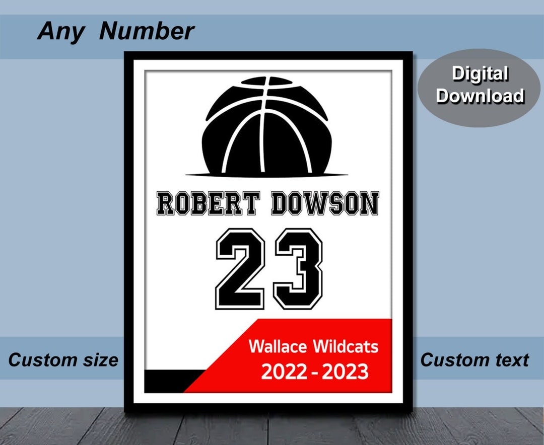 Sport Number Poster Senior Night Poster T Shirt Number Poster Custom ...