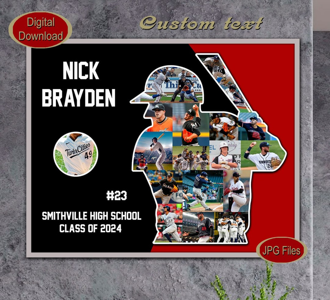Baseball Photo Collage, Senior Baseball Gift, Senior Night Baseball ...