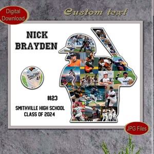 Baseball Photo Collage, Senior Baseball Gift, Senior Night Baseball ...