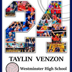 Volleyball Number Photo Collage Sport Number Gift Collage Team - Etsy