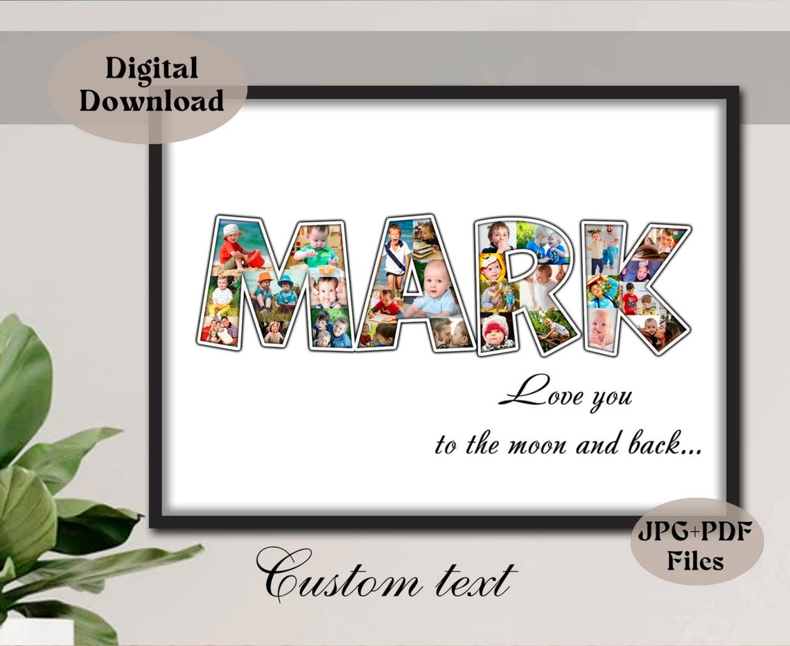 Any Name Photo Collage, Personalized Photo Collage Gift, Any Name Gift ...
