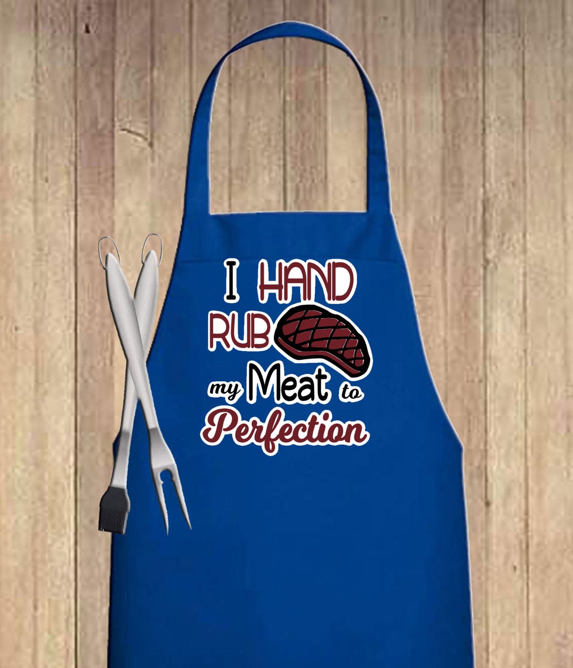 Funny apron for men I hand rub my meat to perfection grilling | Etsy
