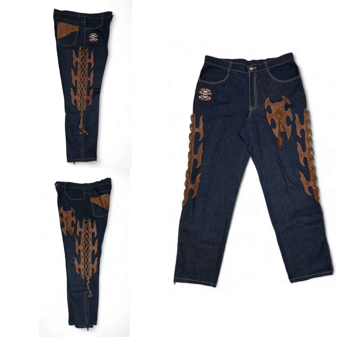 Vintage Men's Denim Choppers United Live Free Ride Free Chopper ...