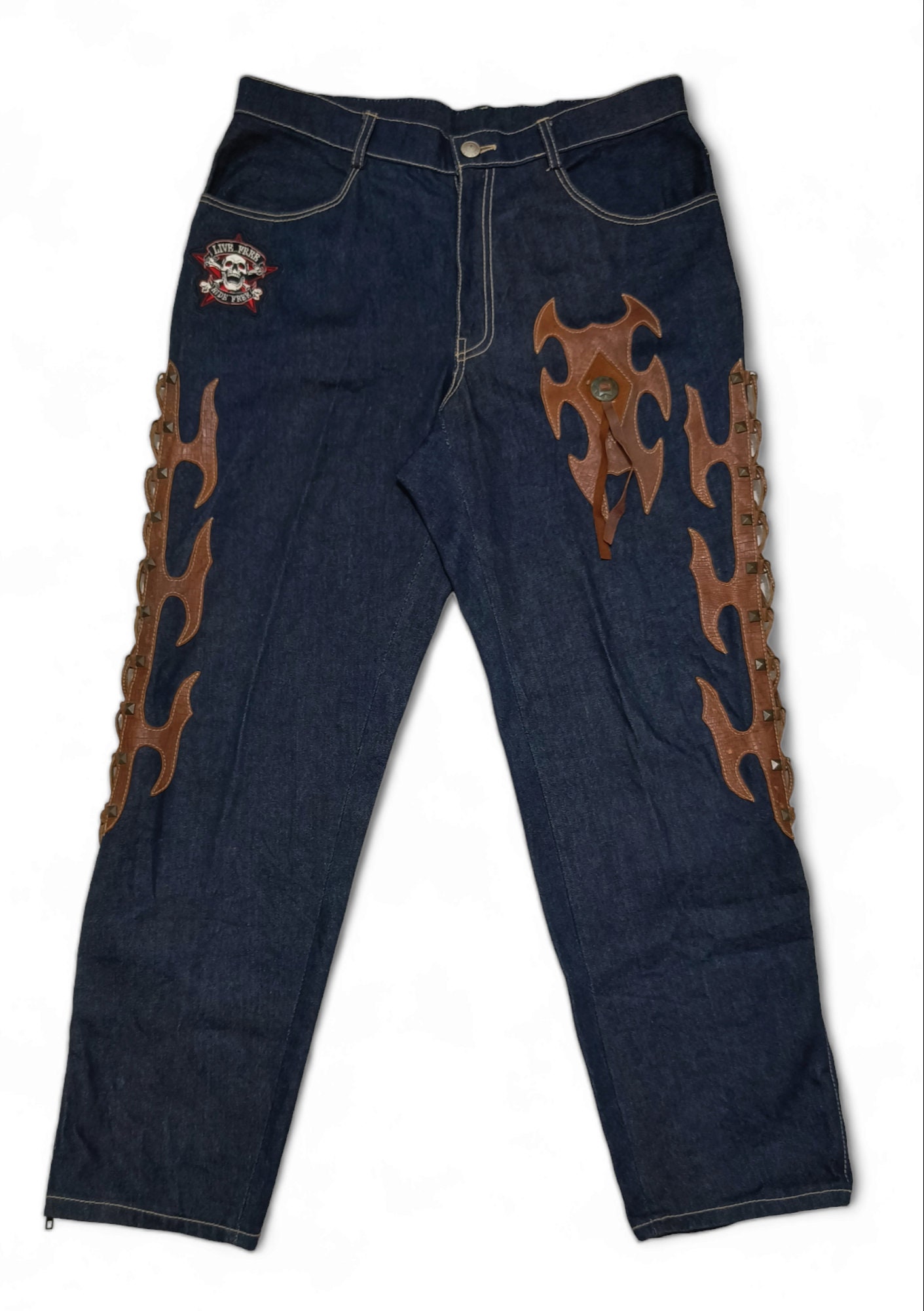 Vintage Men's Denim Choppers United Live Free Ride Free Chopper ...