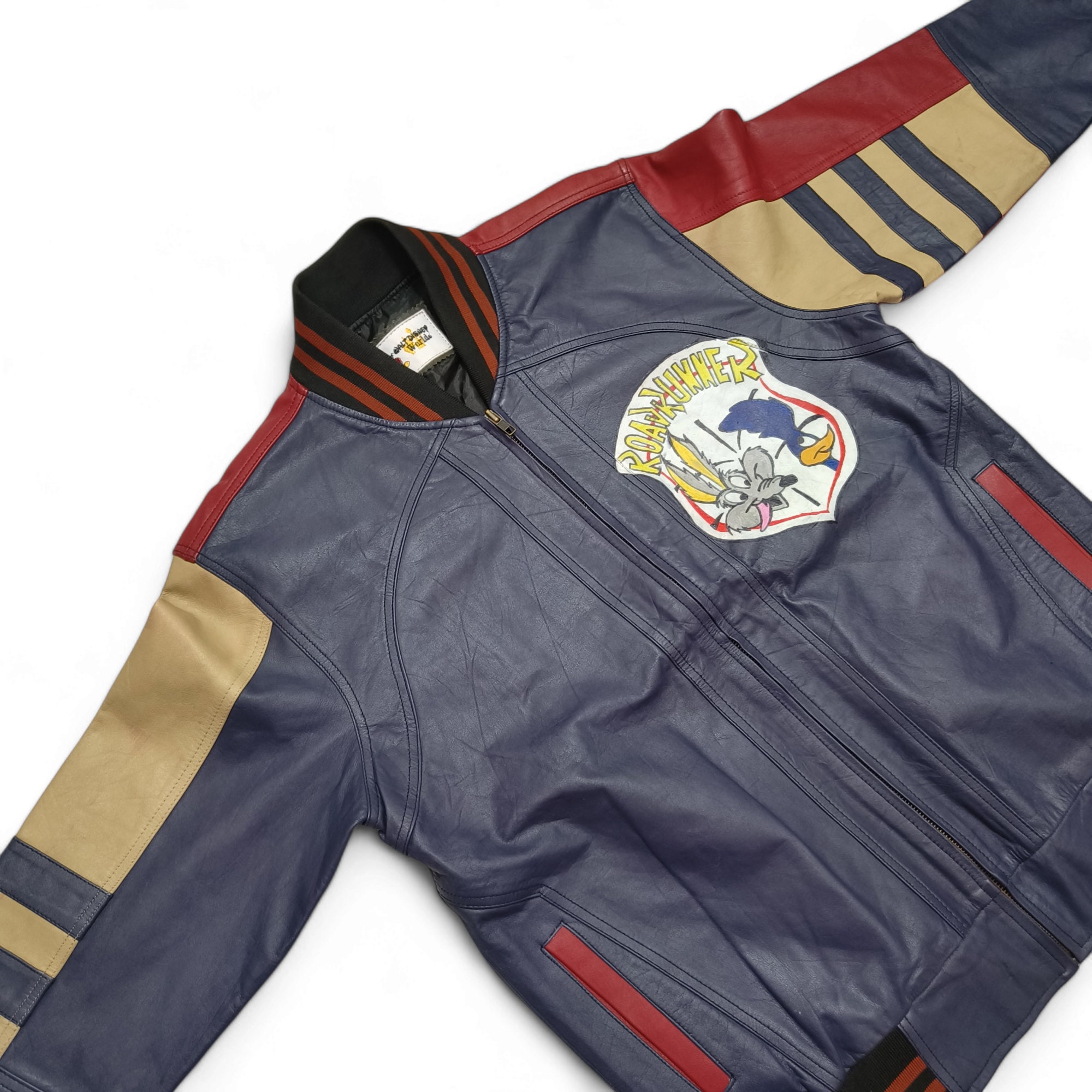 Vintage Walt Disney World Road Runner Hand Painted Leather Jacket - Etsy
