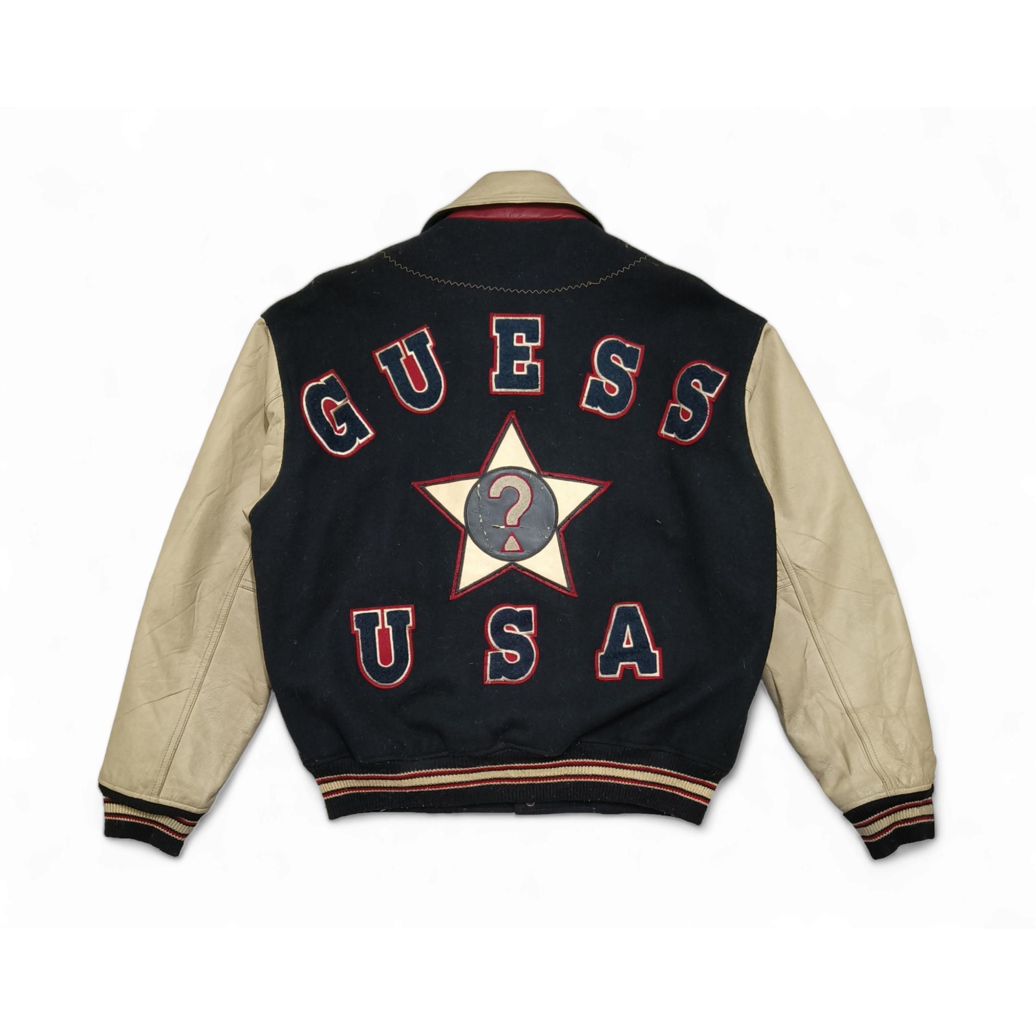 Vintage Guess USA Retro Classic Big Logo Letterman Jacket Vintage Guess USA Retro Classic Big Logo Letterman Jacket