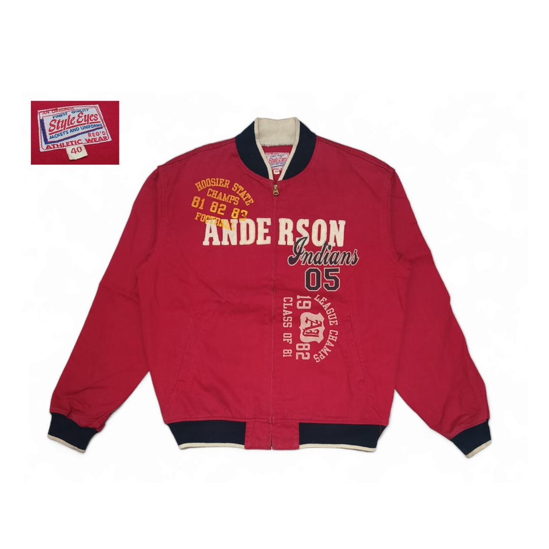Vintage - Style Eyes Anderson Indians Varsity Jacket - Size 40 - Etsy