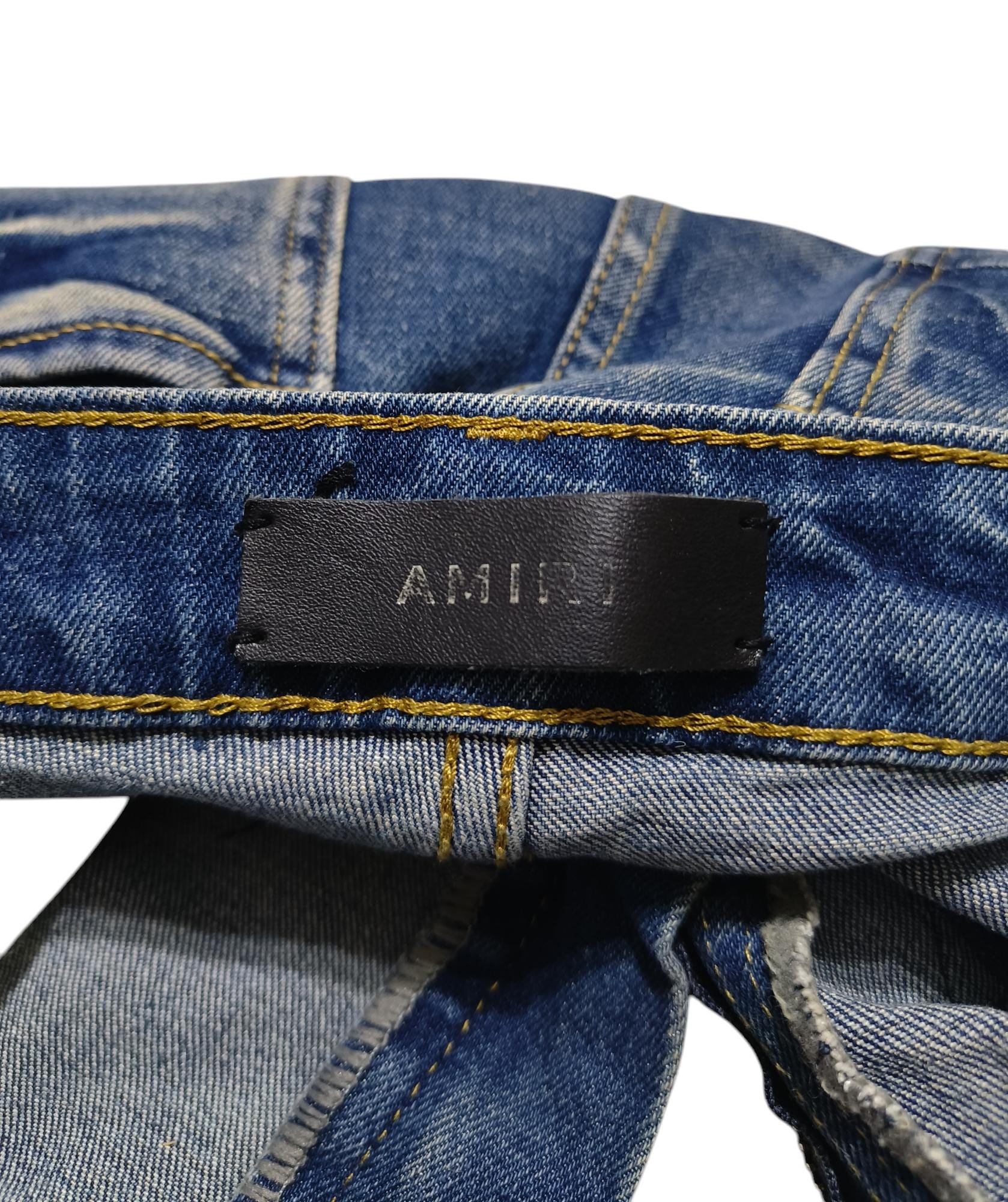 Vintage AMIRI Distressed Ripped & Patches Denim Jeans Pants Rare Design ...