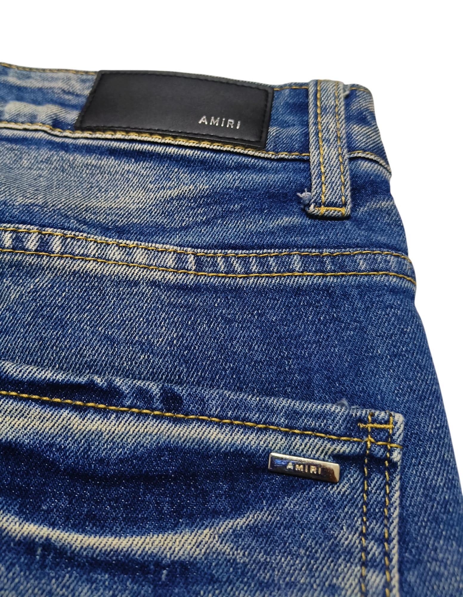 Vintage AMIRI Distressed Ripped & Patches Denim Jeans Pants Rare Design ...