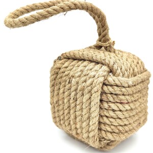 Marseille Monkey Knot Jute Rope Door Stopper 4 Lbs Handmade Square Jute ...