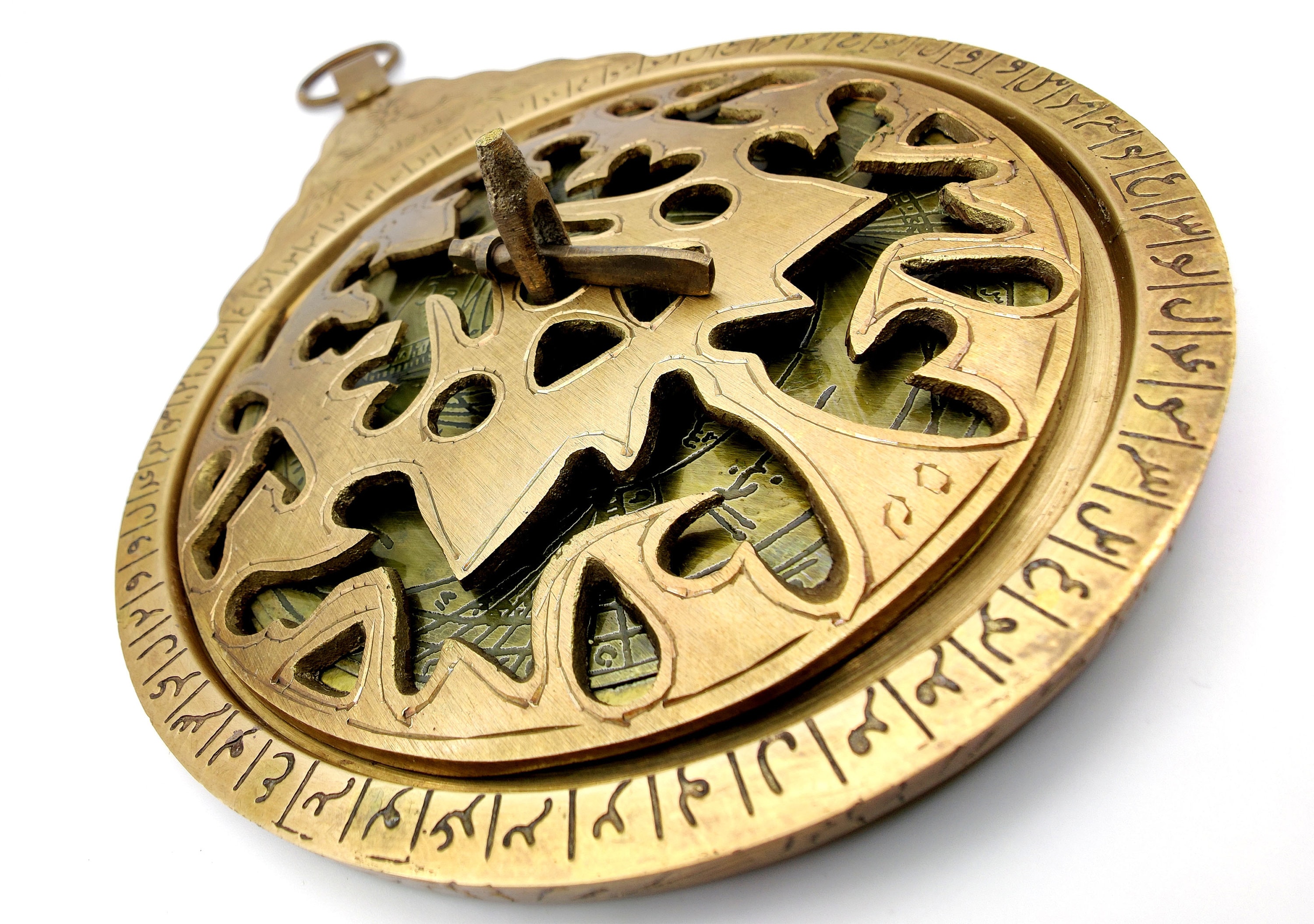 Hanging Brass Arabic Astrolabe: Maritime Navigational Calendar Replica ...