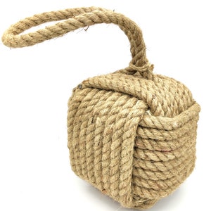 Marseille Monkey Knot Jute Rope Door Stopper 4 Lbs Handmade Square Jute ...