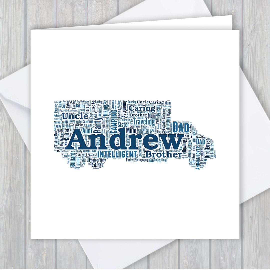 Personalized Truck Driver Word Art Birthday Card HOB043 - Etsy
