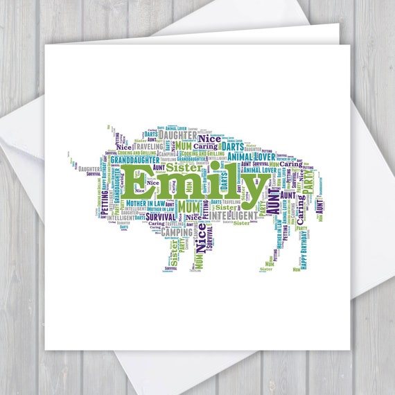 Personalised Buffalo Birthday Greeting Card Unique | Etsy
