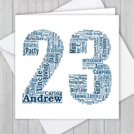 Personalised 23rd Birthday Greeting Card Unique Anniversary | Etsy