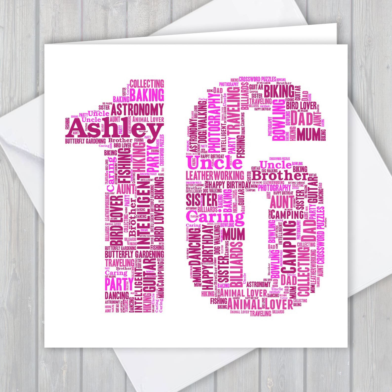 Personalised 16th Birthday Greeting Card Unique Anniversary - Etsy UK