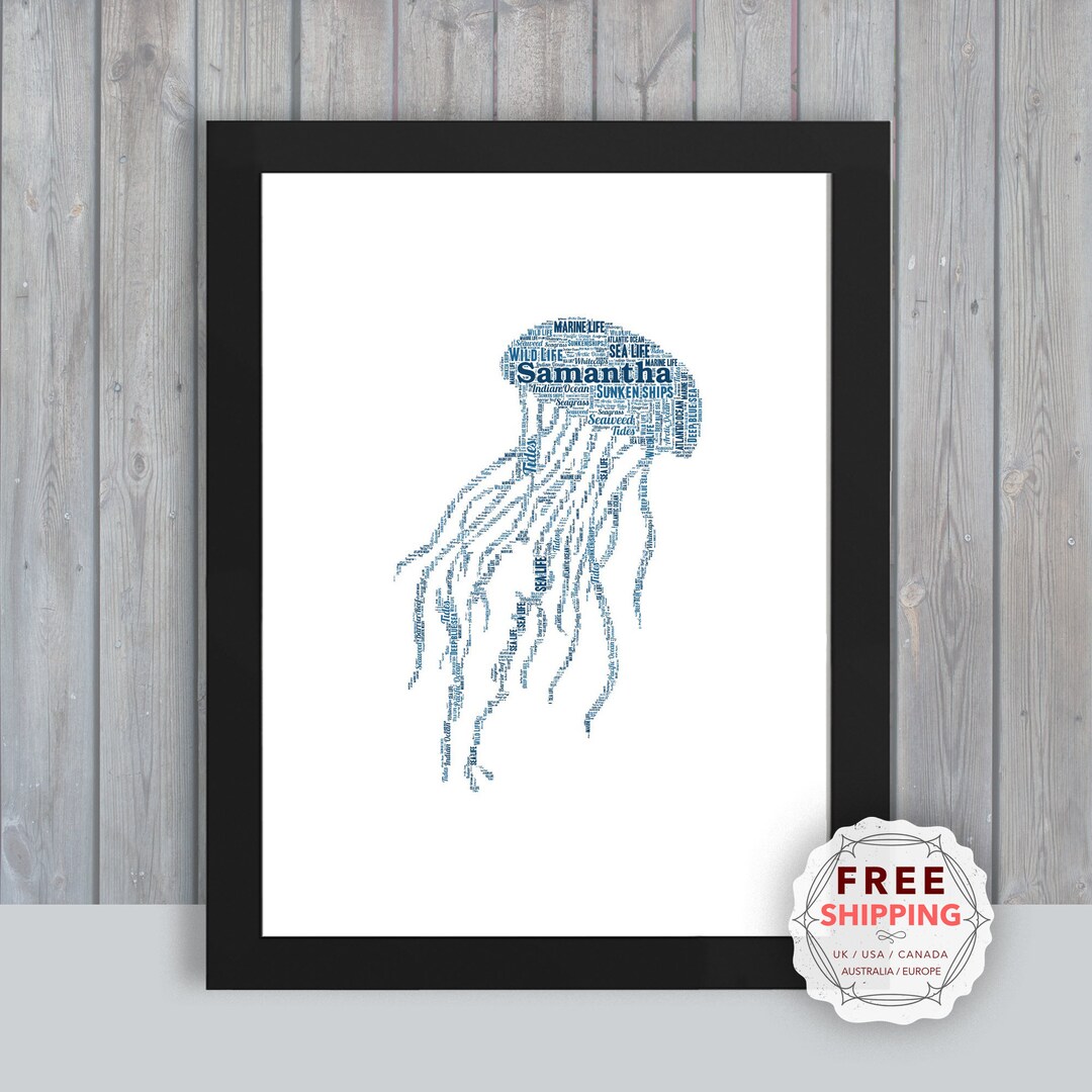 Personalized Sea Life Jelly Fish Framed Wall Art Gift - Etsy