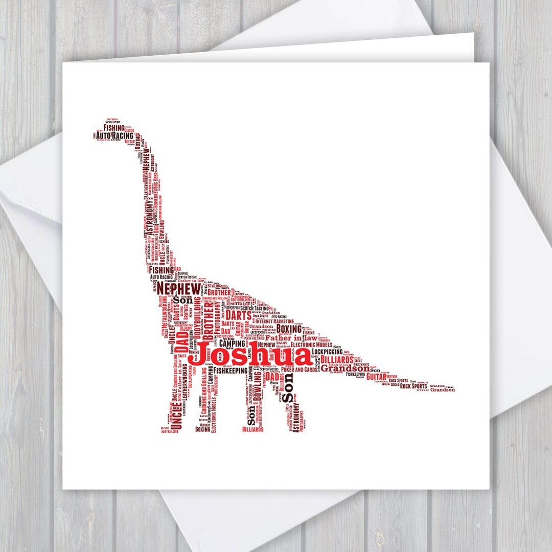 Personalized Brachiosaurus Dinosaur Greeting Card: Unique Keepsake ...
