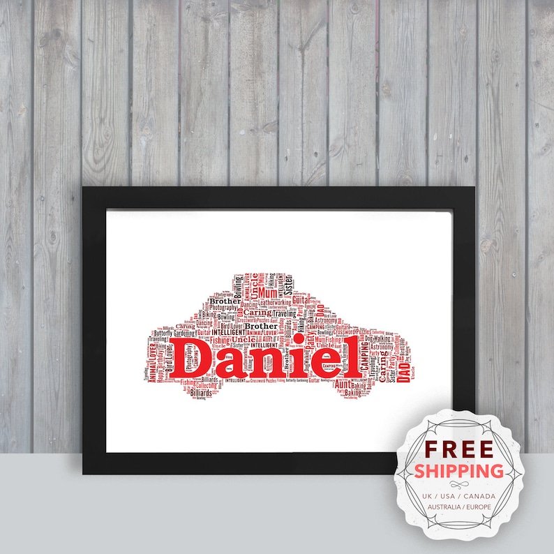 Personalized Taxi Driver Word Art Print: Unique Keepsake Gift HOB040 - Etsy