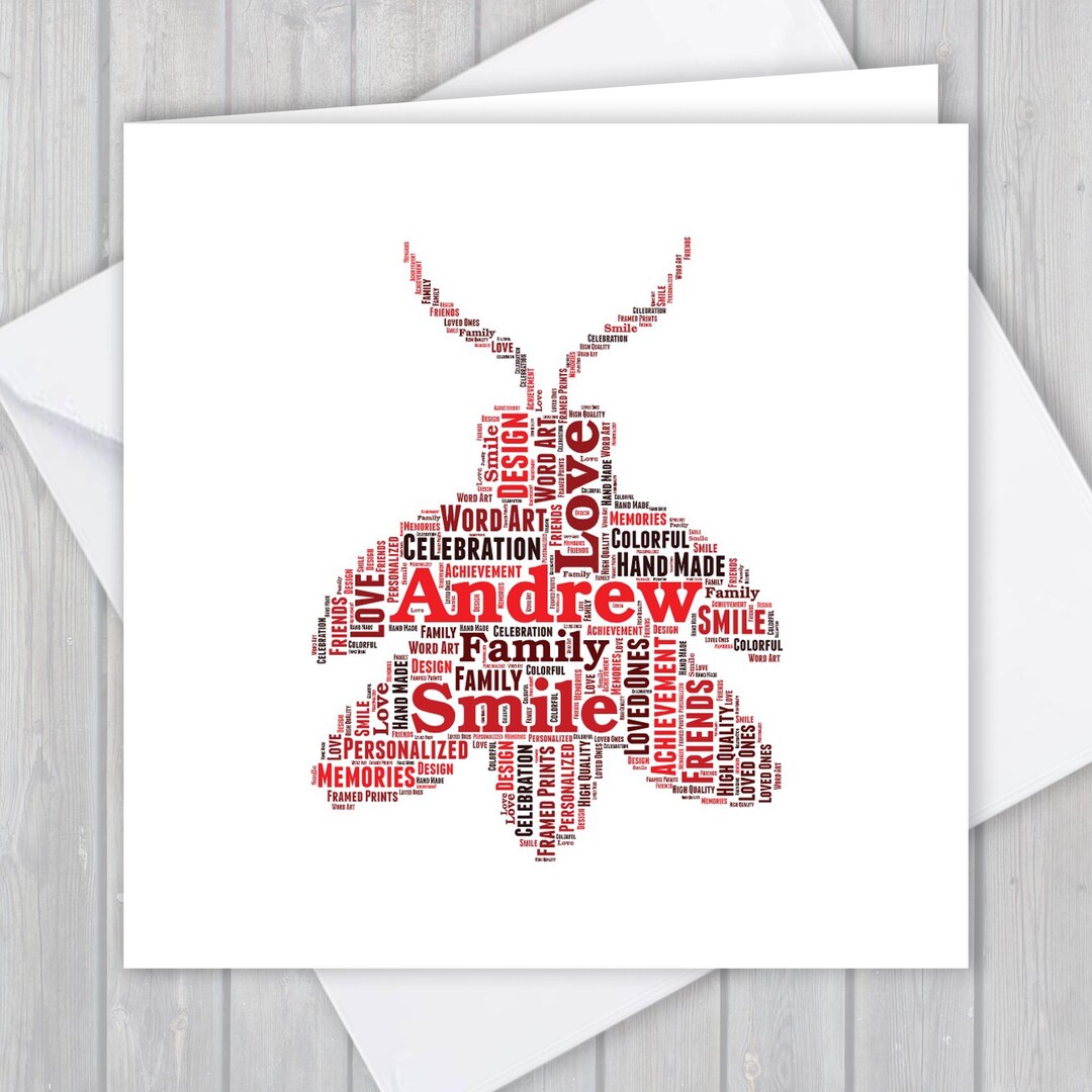Personalised Firefly, Birthday Greeting Card, Unique Anniversary or ...