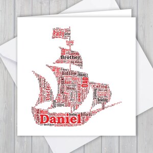 Personalized Pirate Ship Greeting Card. Add You Own Words to Create a ...