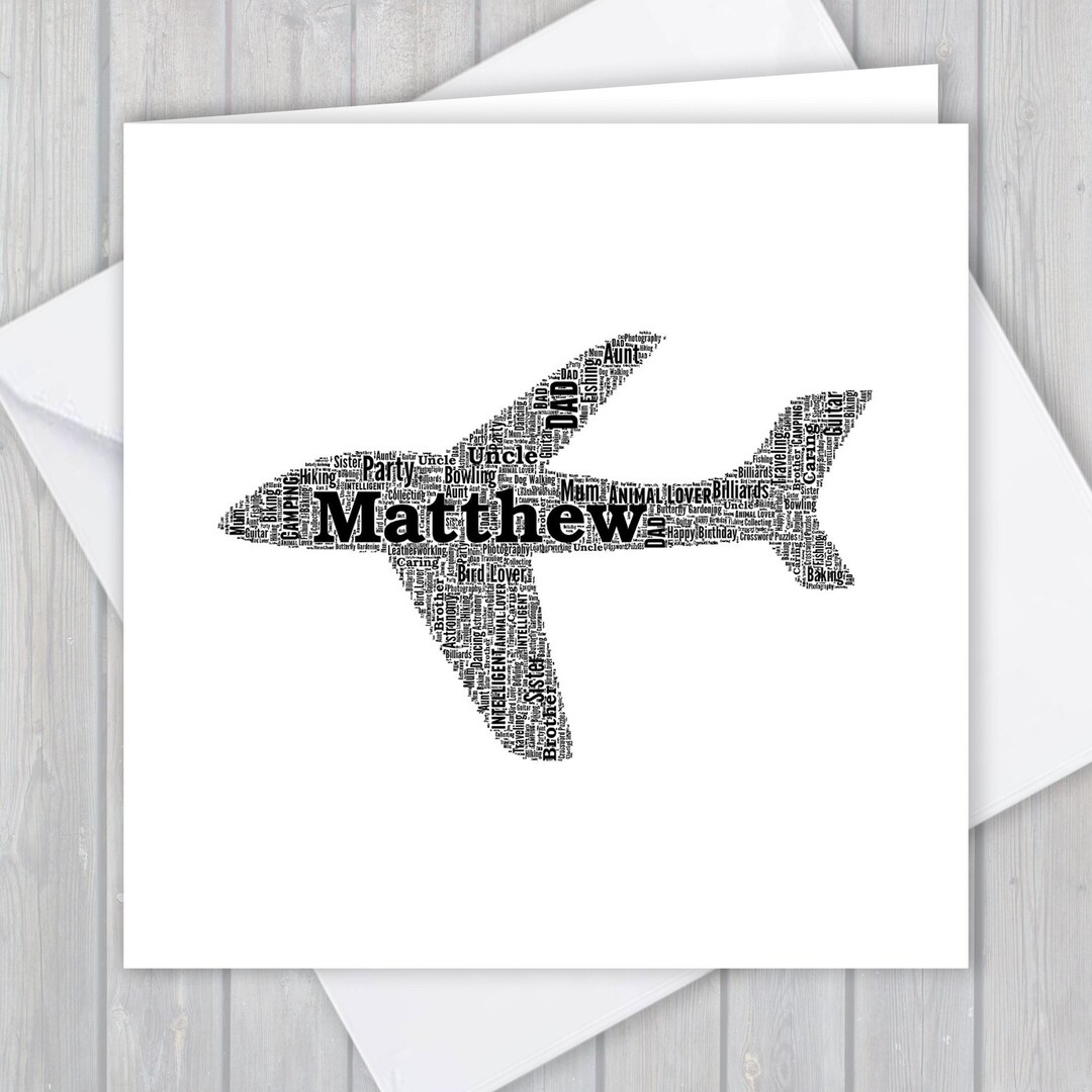 Personalized Aeroplane Pilot Greeting Card. Add You Own Words to Create ...