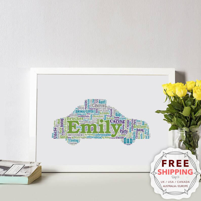Personalized Taxi Driver Word Art Print: Unique Keepsake Gift HOB040 - Etsy
