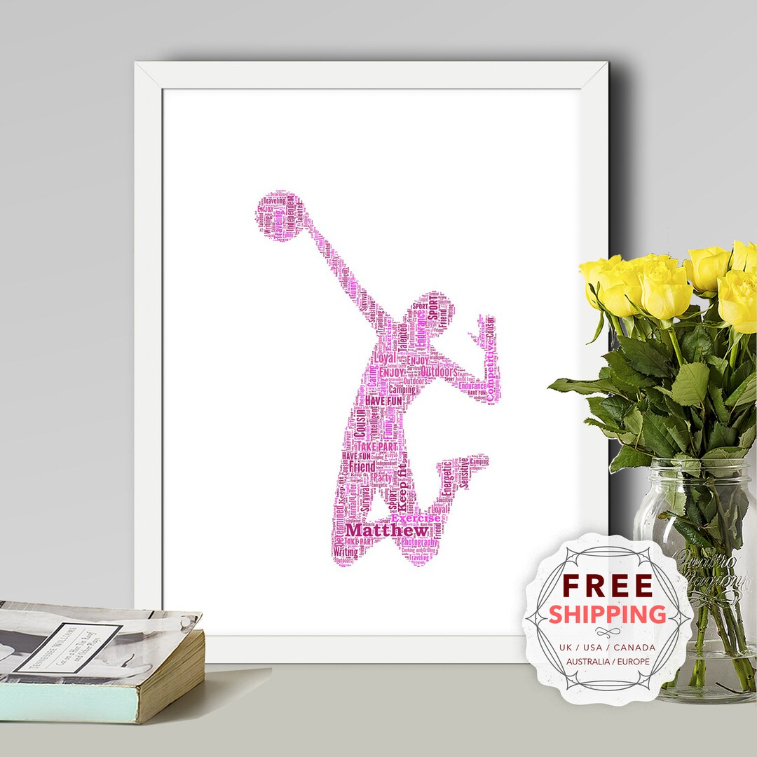 Personalized Volleyball Word Art Print: Unique Framed Gift SPO032 - Etsy