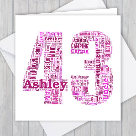 Personalised 43rd Birthday Greeting Card Unique Anniversary | Etsy