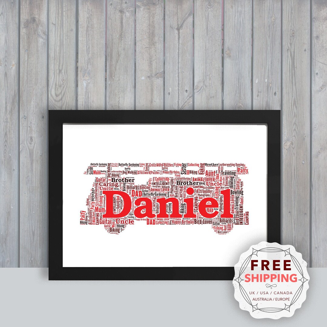 Personalised Fire Engine Fireman Framed Word Art Gift, Keepsake, Unique ...