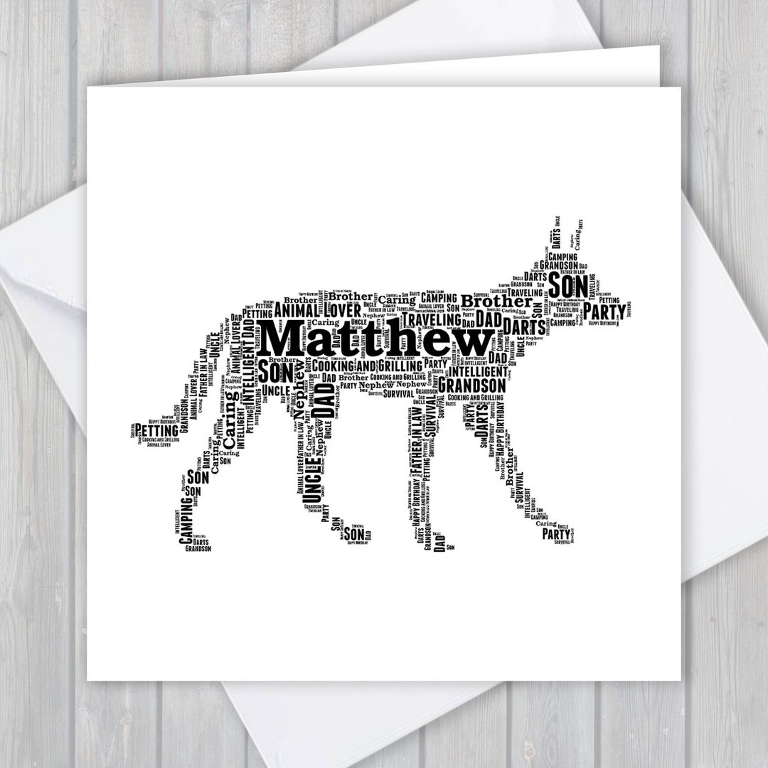 Personalised Dingo, Birthday Greeting Card, Unique Anniversary or Thank ...