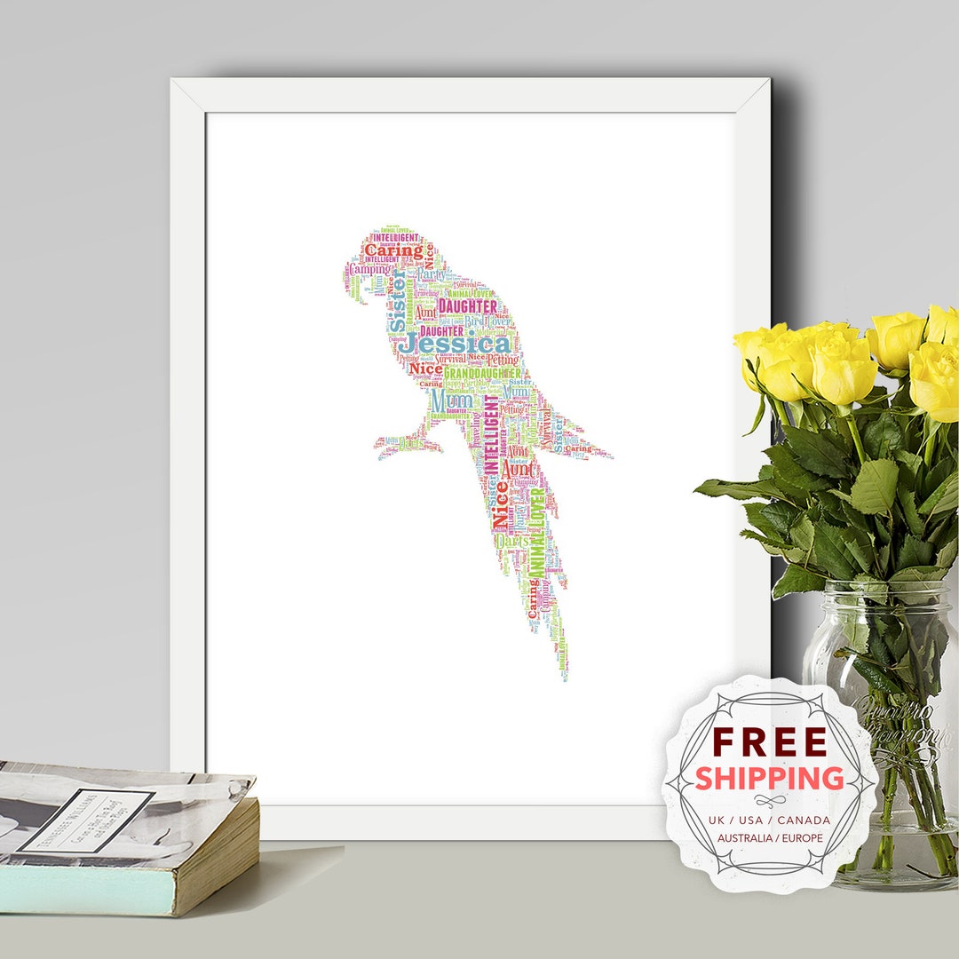 Personalized Parrot Framed Wall Art Gift Keepsake Unique - Etsy