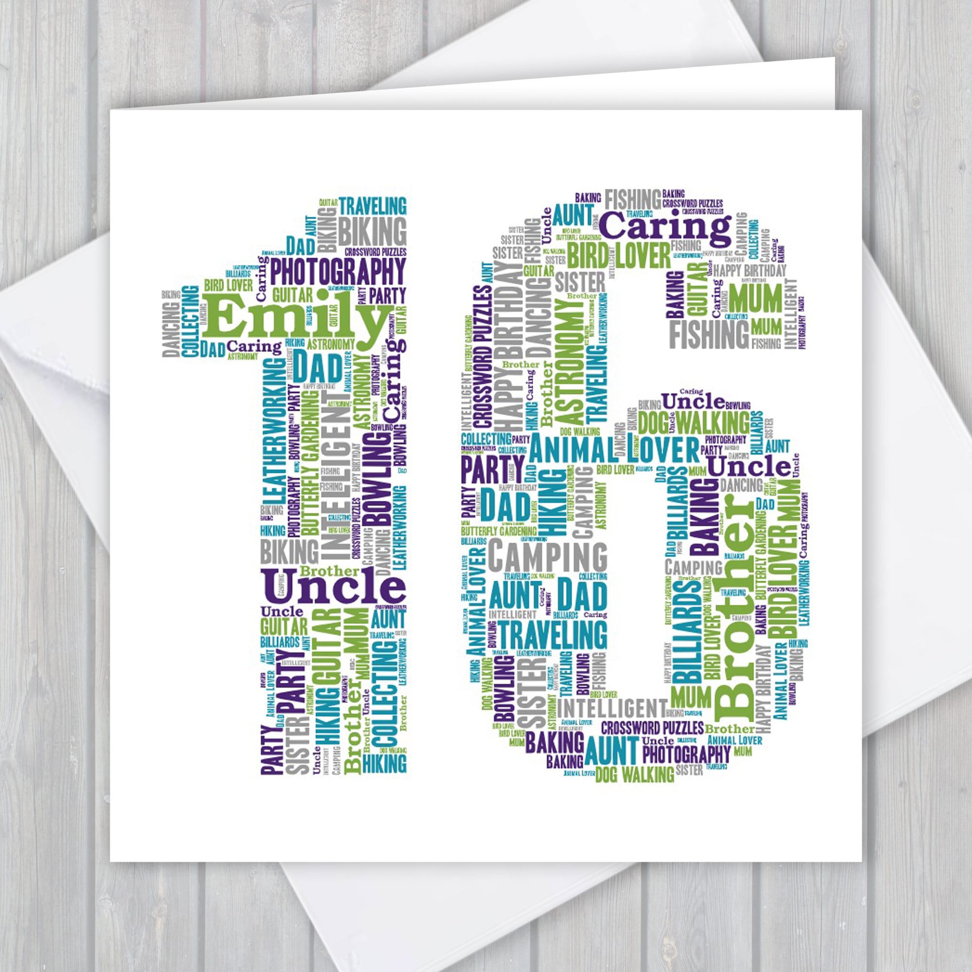 Personalised 16th Birthday Greeting Card Unique Anniversary - Etsy UK