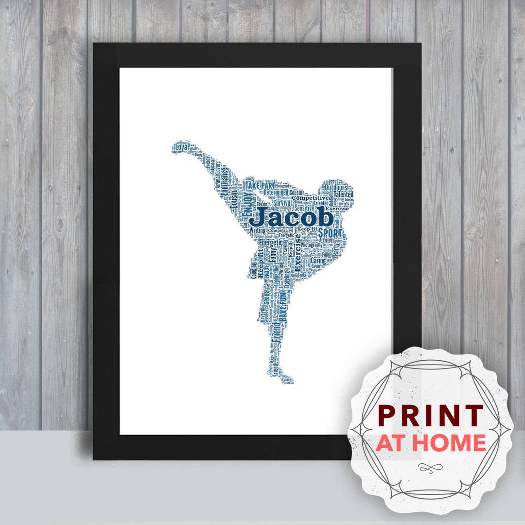 Personalised Karate, Print at Home, MMA Mixed Martail Arts Art Gift ...